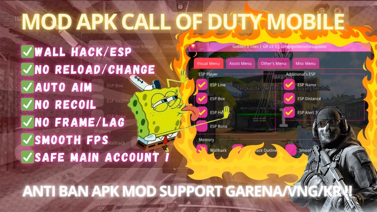 CHEAT CALL OF DUTY MOD MENU CALL OF DUTY GARENA 1.6.48 WALLHACK AIM BOT ...