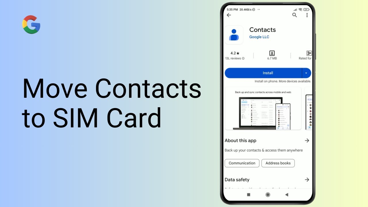 How to Move Contacts From Google Account to SIM Card ? - YouTube