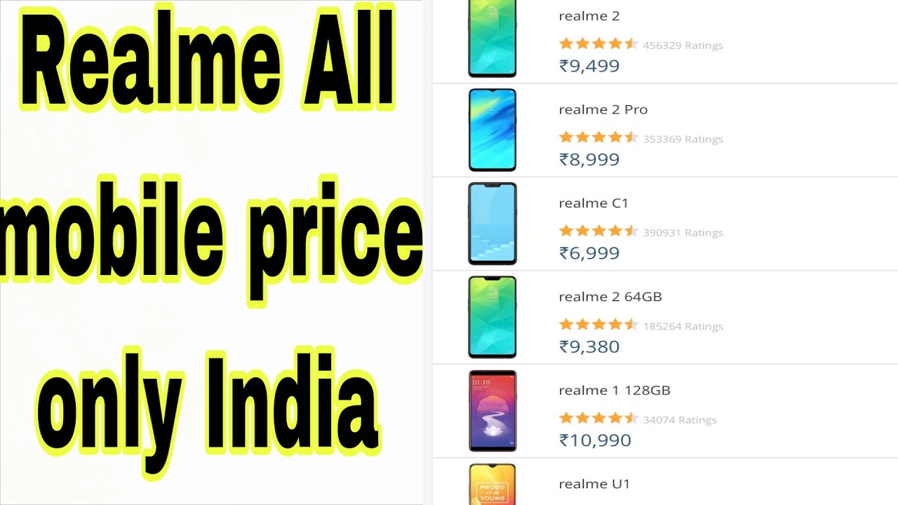 Realmi all mobile price in India only bast mobile 3999 se shuro - YouTube