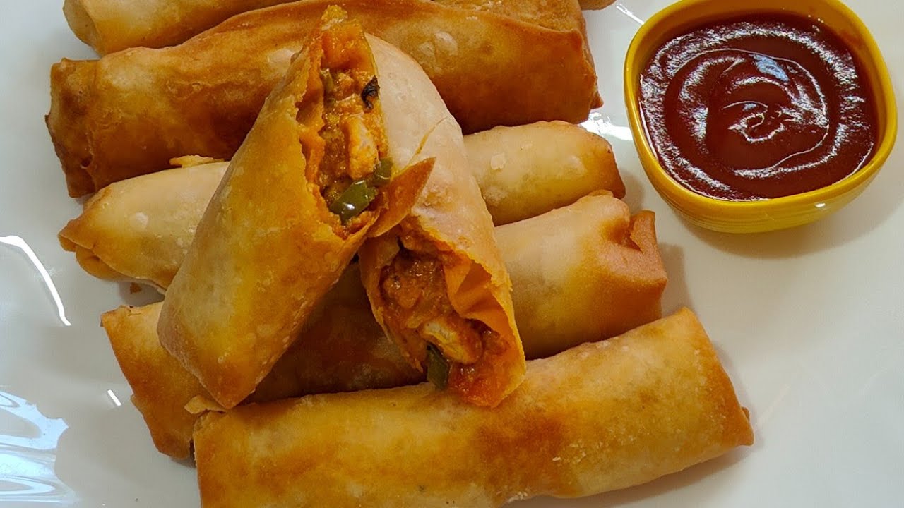 Tandoori Chicken Spring Rolls||Chicken Spring Rolls||New Iftar Recipes ...