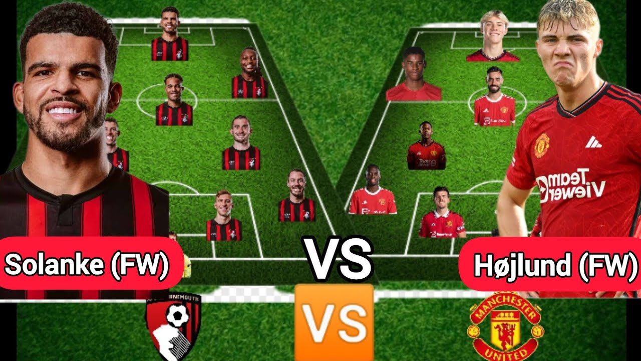 SOLANKE VS HOJLUND Bournemouth Vs Manchester United 4 2 3 1 Vs 4 2 3 1 solanke-vs-hojlund-bournemouth-vs-manchester-united-4-2-3-1-vs-4-2-3-1