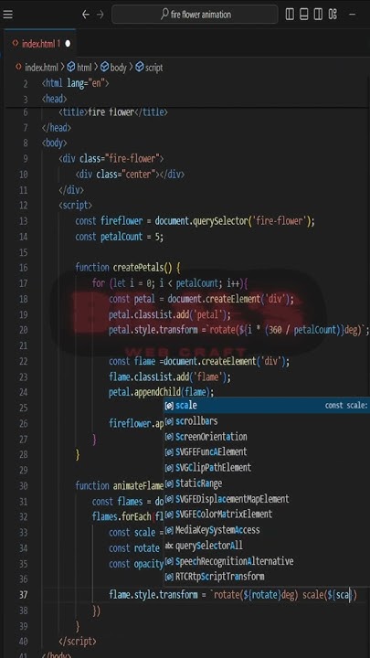 Flame Flower Animation | Html Css and JavaScript - YouTube