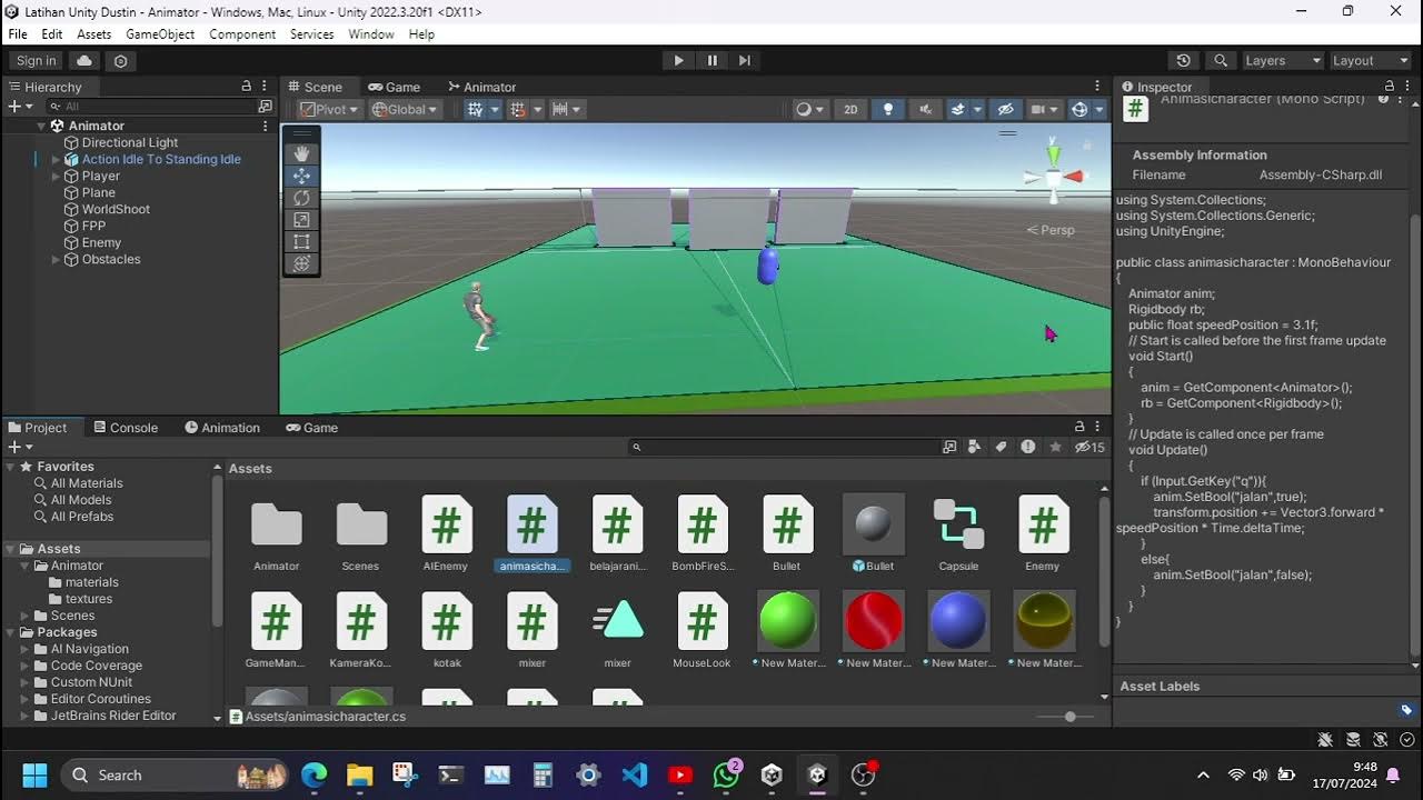 Implemetnasi hasil Animator Unity - YouTube