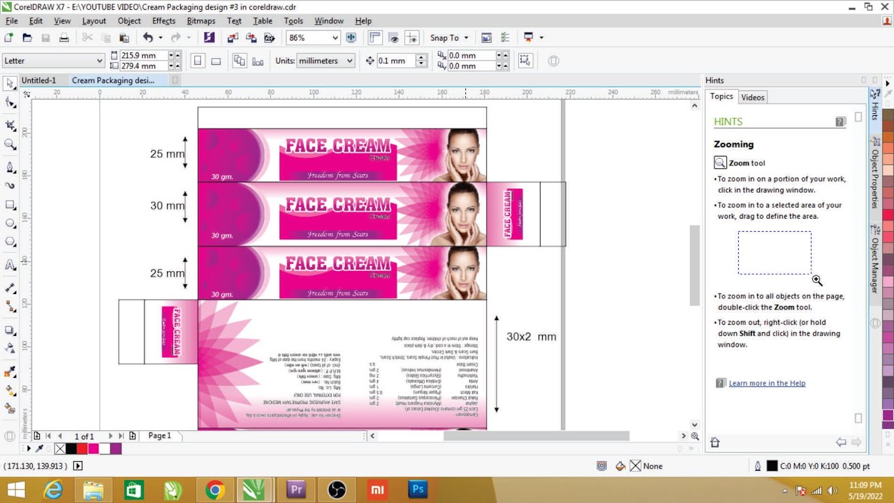 Cream Packaging design #3 in coreldraw - YouTube