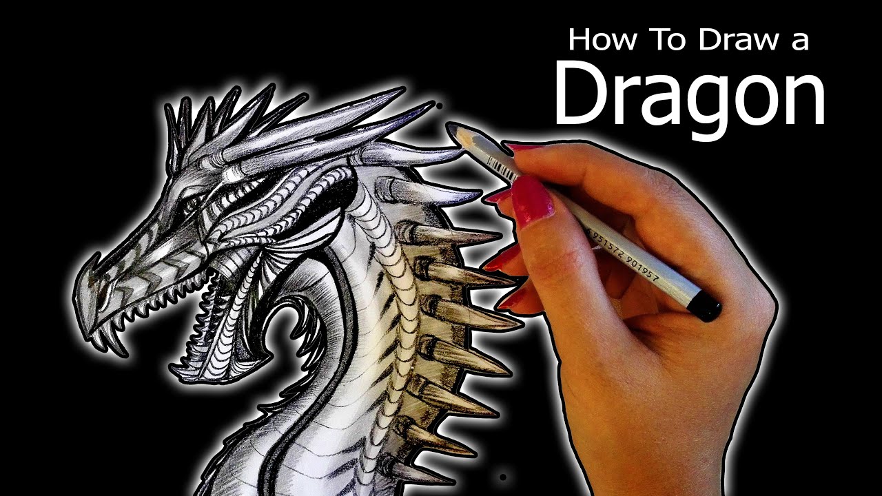 How To Draw A Dragon , drawing with pencil آموزش طراحی از یک اژدها ...