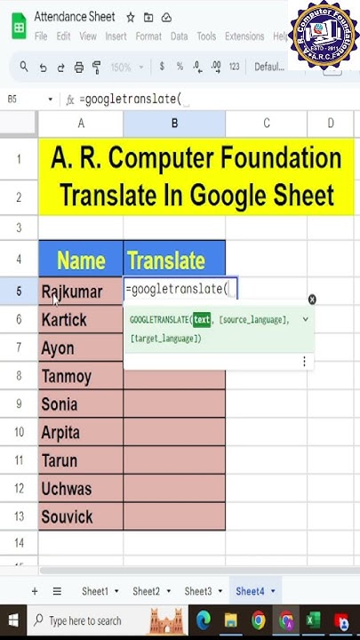 Google Translate In Google Sheets/ #arcomputer #excel #formula #exceltips #exceltricks # ...