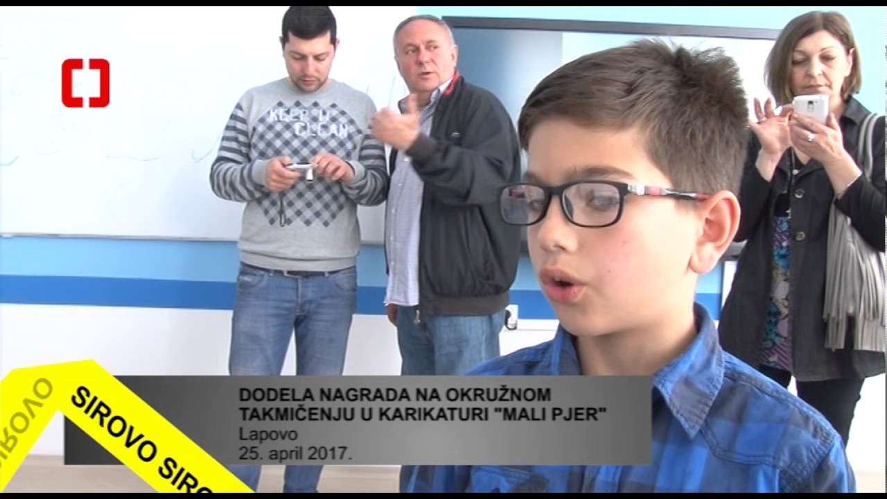 Takmičenje karikatura „Mali Pjer“ u Lapovu - YouTube