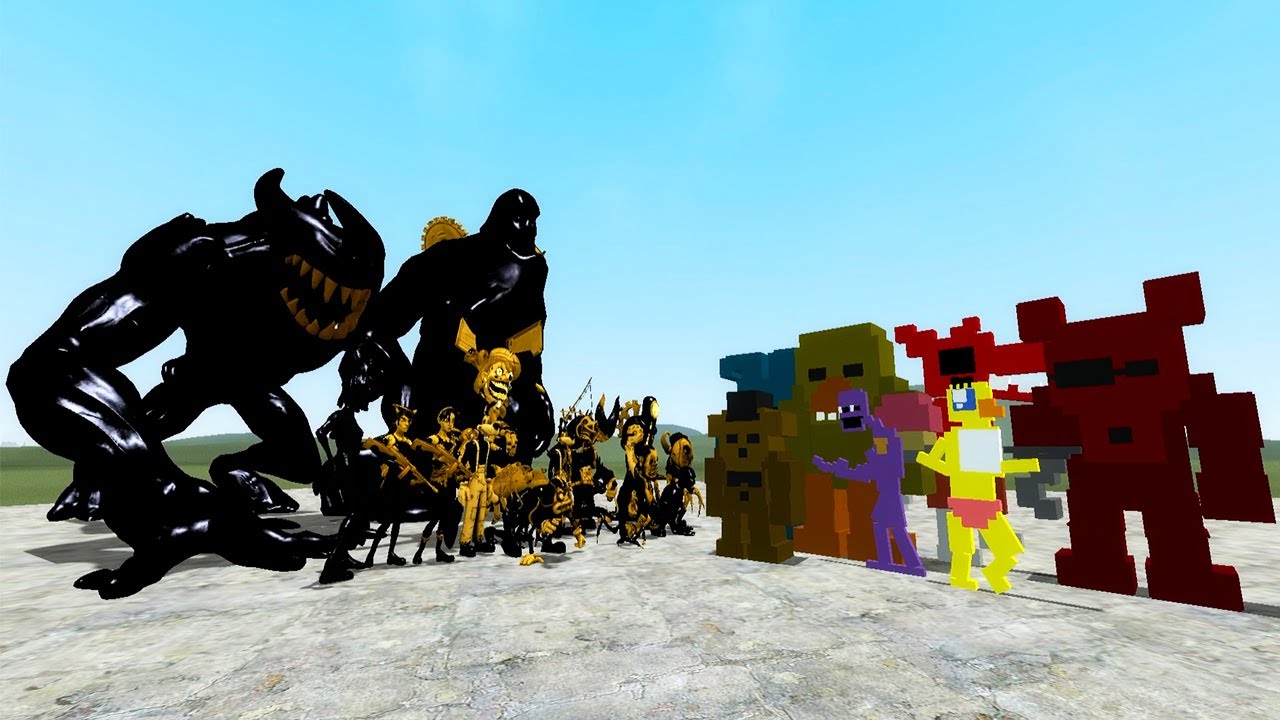 ALL BENDY AND THE DARK REVIVAL VS NEW! Five Nights at Freddy's 8-bit In ...