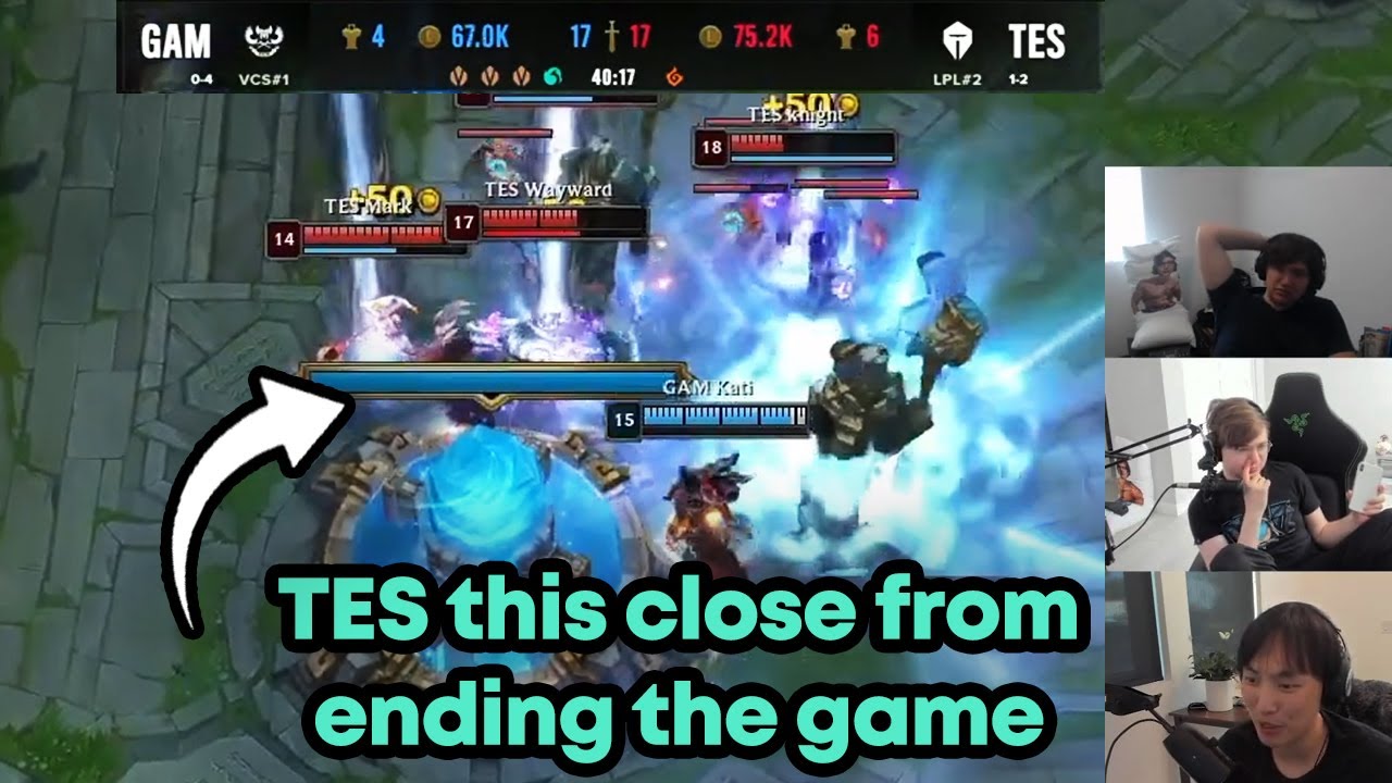 Doublelift, Meteos and Sneaky react to crazy turnaround in GAM vs TES ...