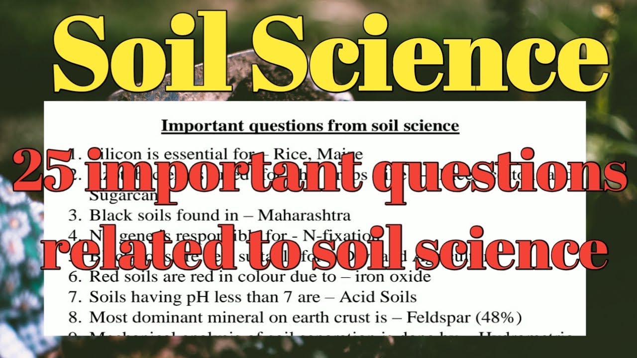 Soil science | 25 important questions | online agriculture classes ...