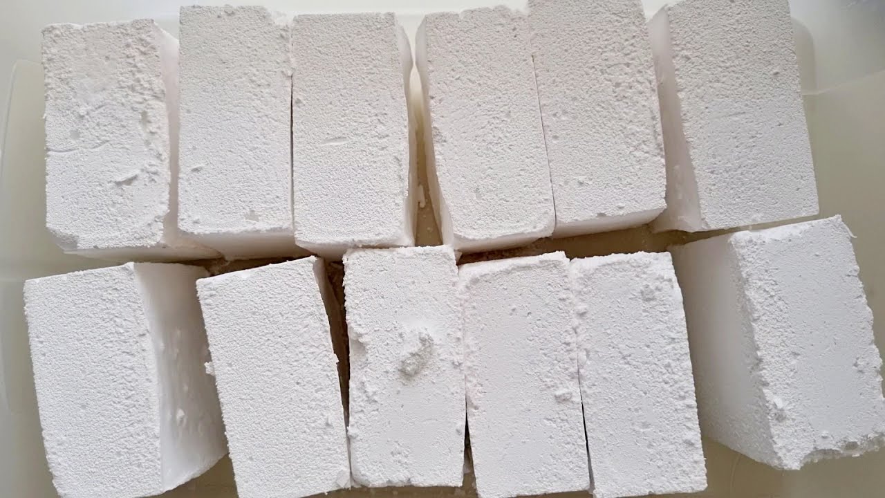 12 Reformed Gym Chalk Blocks Crumble ~ Anxiety & Stress Relief - YouTube