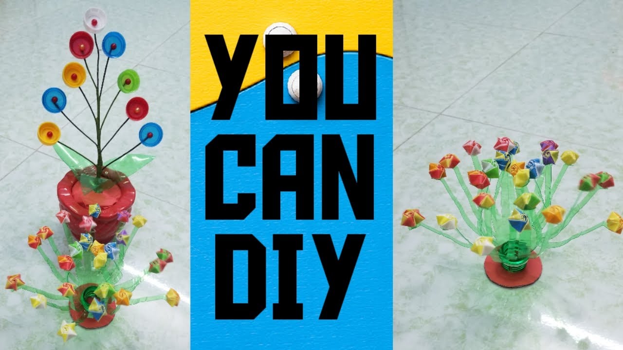 How To Make Flower From Drinking Straw | DIY Plastic Straw Flower | YOU ...