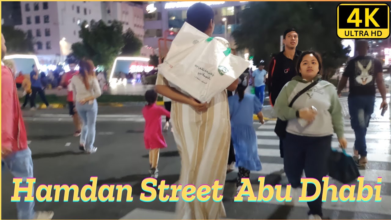 Exploring the Vibrant Nightlife of Hamdan Street Abu Dhabi | 4k Walking ...