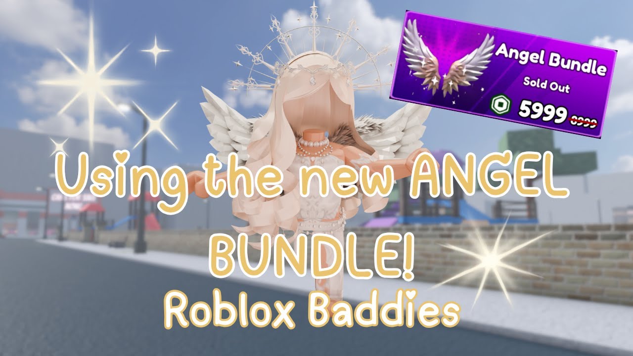 Using the new ANGEL BUNDLE in ROBLOX BADDIES! 😇 - YouTube