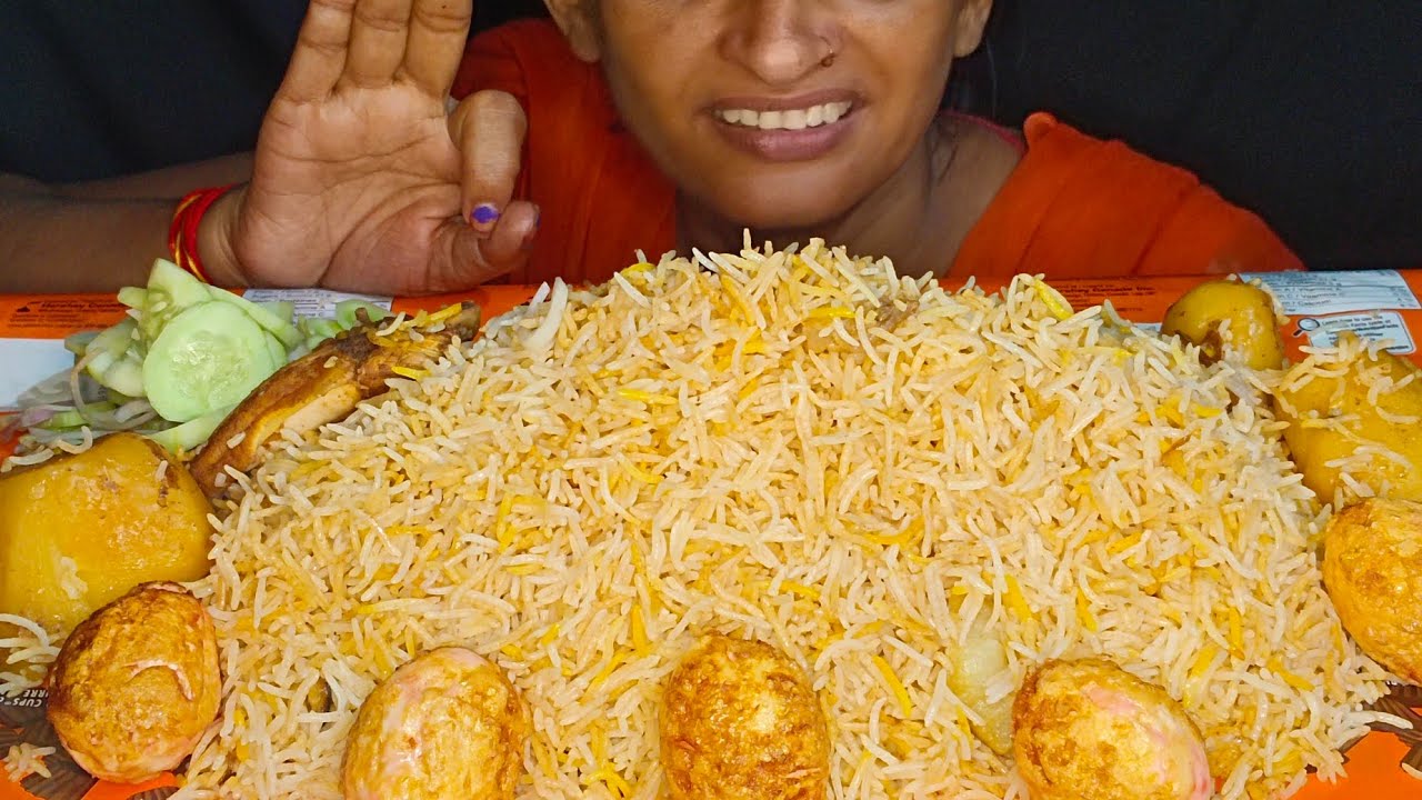 SPICY ASMR || CHICKEN BIRYANI ASMR EATING CHALLENGE || EGG BIRYANI ...
