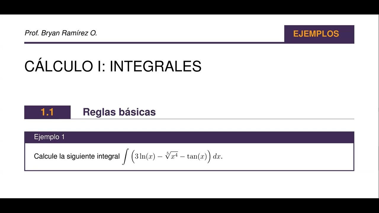 Integrales Reglas básicas Video 3 - YouTube