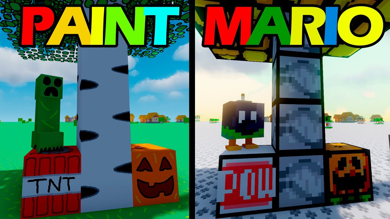 PAINT vs SUPER MARIO | minecraft - YouTube