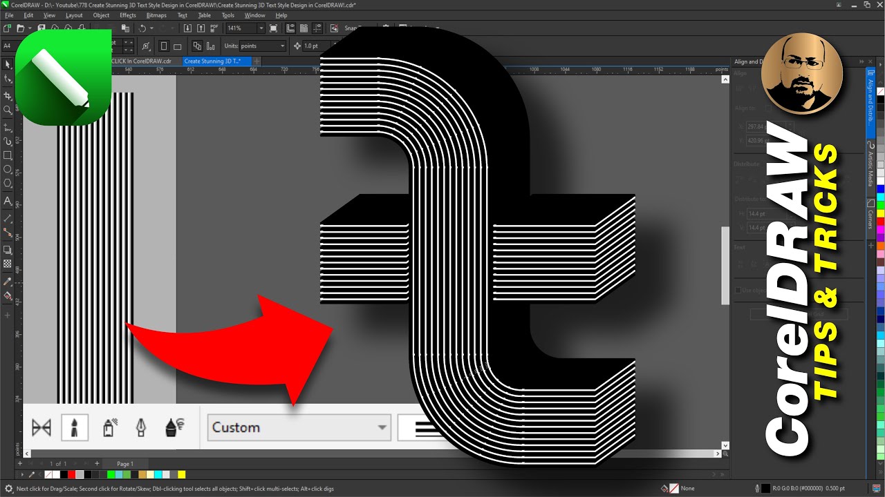 Turn Simple Lines into Breathtaking 3D Text in CorelDRAW! 🔥 - YouTube
