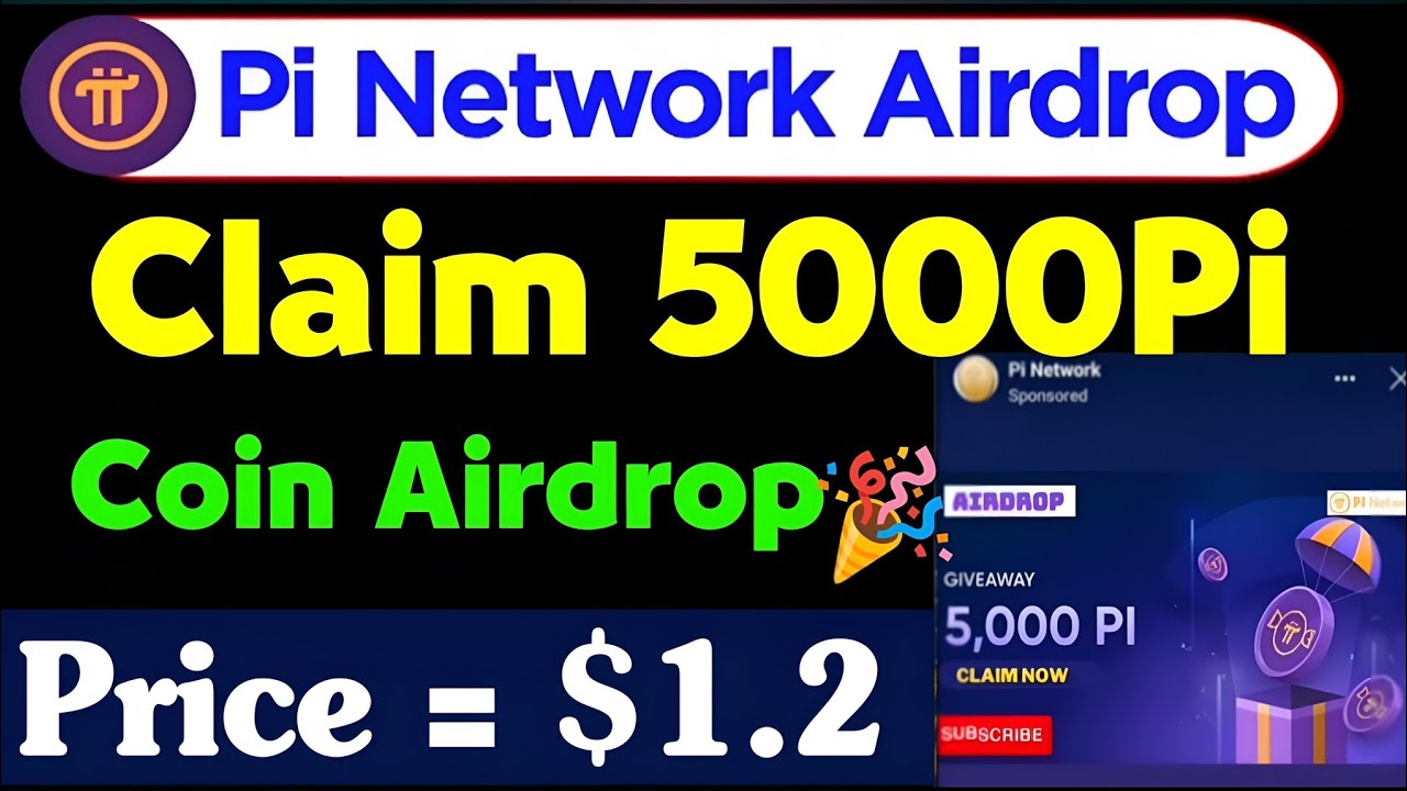 Big Announcement 💥 Pi Network Airdrop Started 😱 Claim 5000pi Coin 🎉 1Pi ...