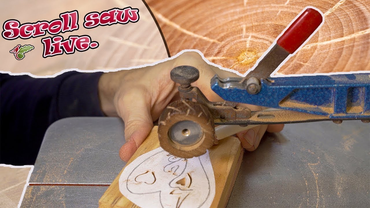 Scroll saw and wood carving live - YouTube