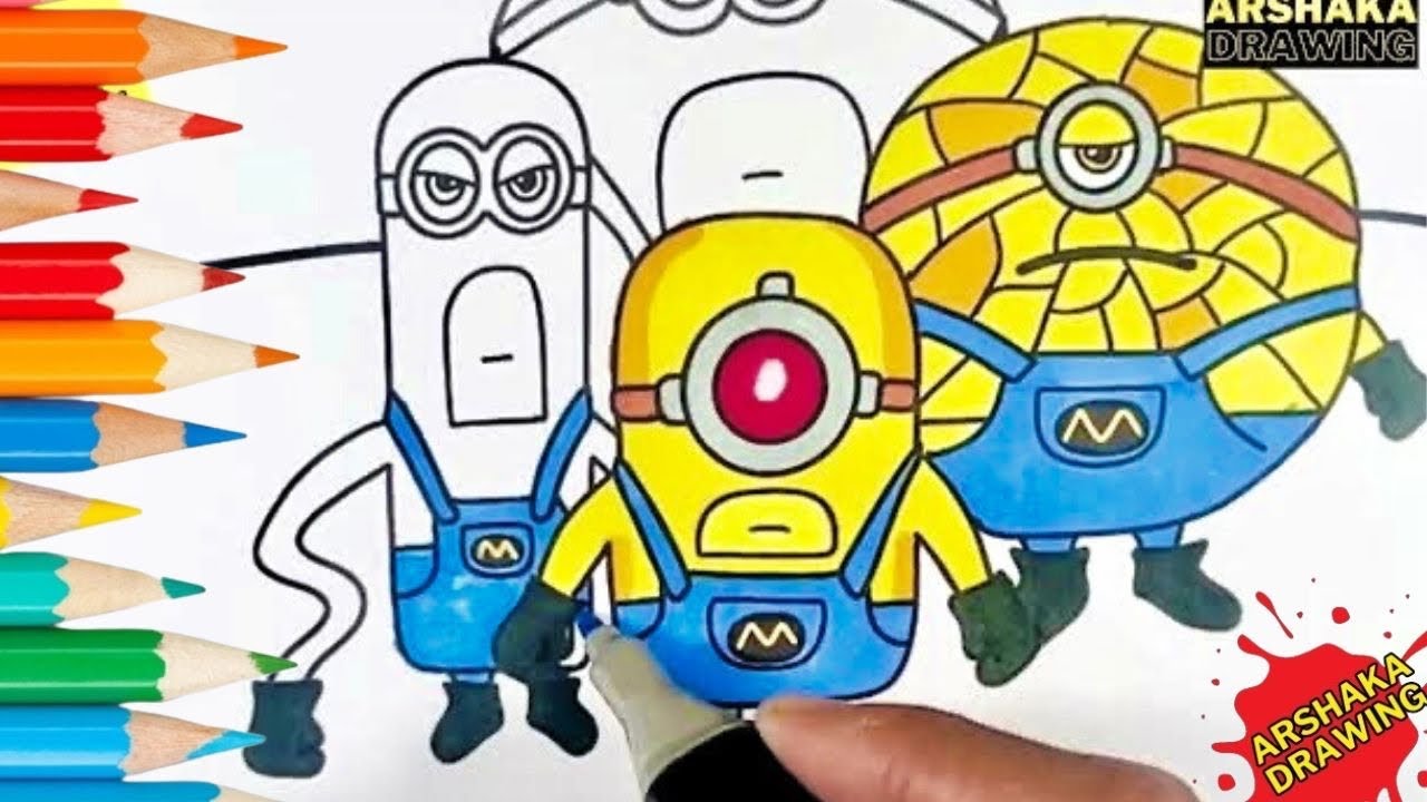All Mega Minions Coloring Page Tutorial | How to Color Despicable Me 4 ...