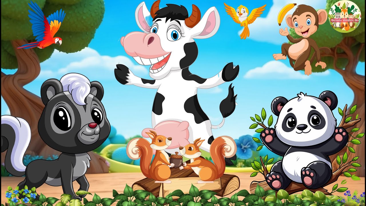 Baby Animal Sounds: Cow, Panda, Blue Bird, Panda, Monkey, Squirre ...