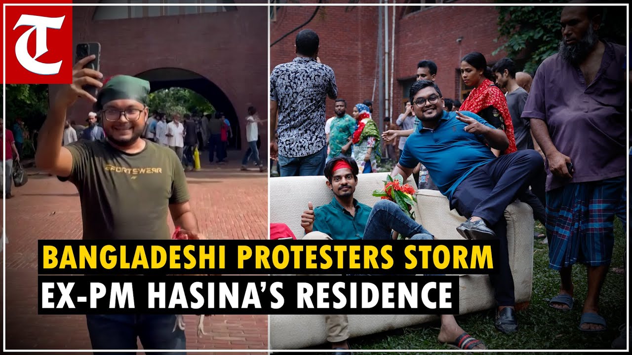 ‘From chicken to chairs to TVs’: Watch how Bangladeshi mob looted ex-PM ...