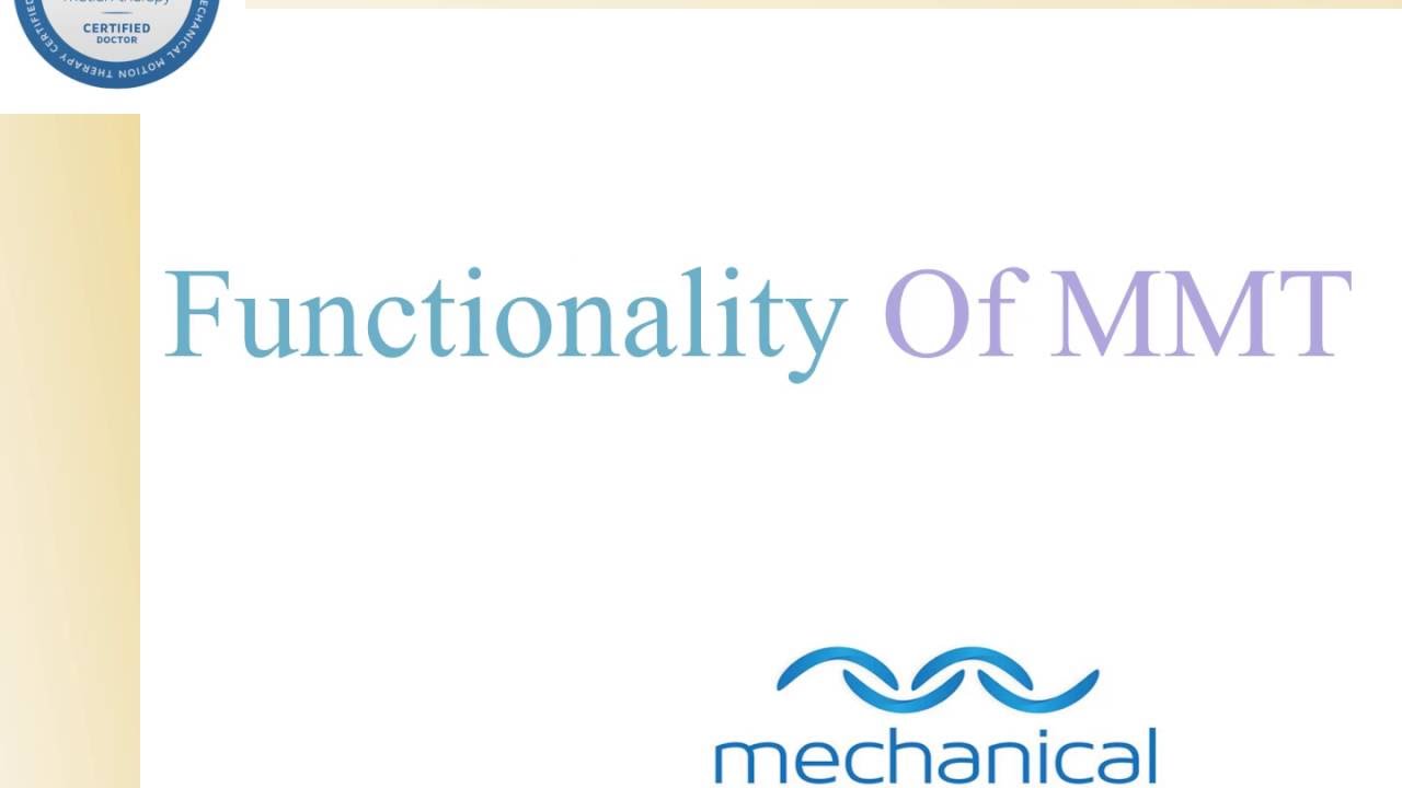 Functionality Of MMT By Mechanical Motion Therapy - YouTube