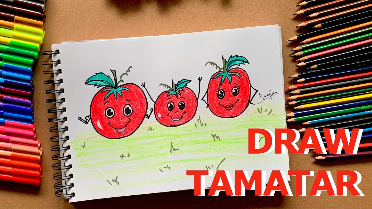 how to draw TAMATAR | tomato family | टमाटर ART EFFECT BY DEEPA - YouTube