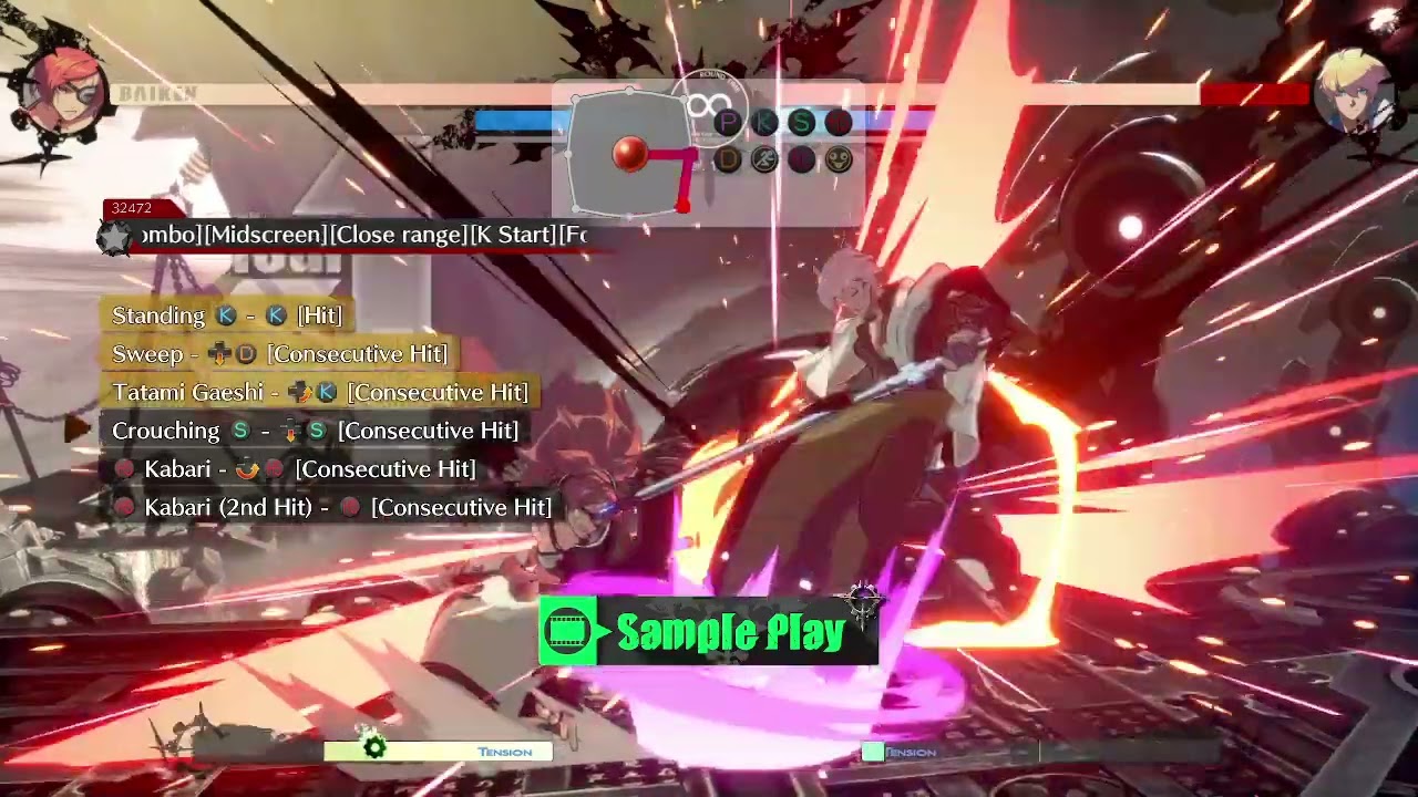 Baiken Dash 5K Starter Hard Knockdown Combo - YouTube