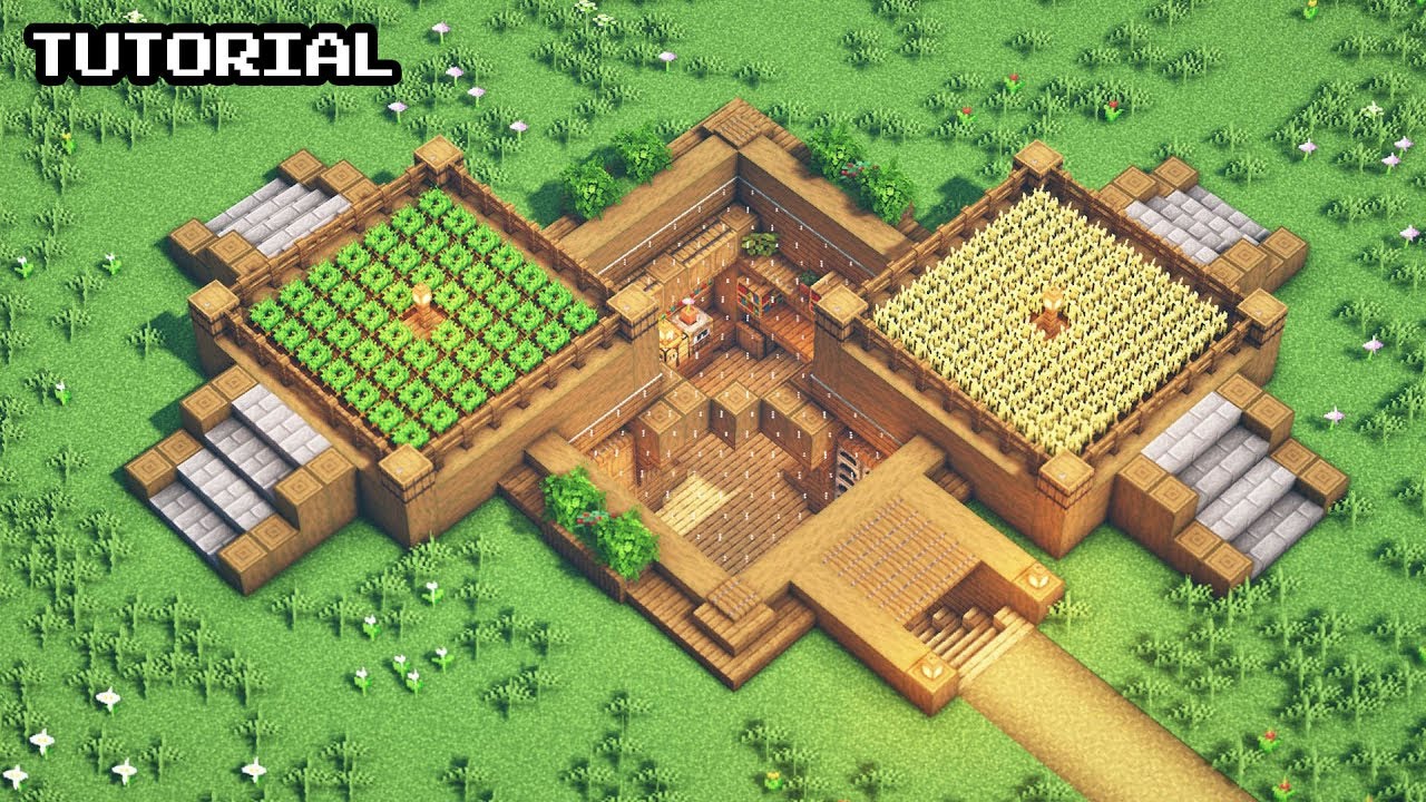 Minecraft : How to build a Easy Farm Underground Base Tutorial ⛏ (#1 ...