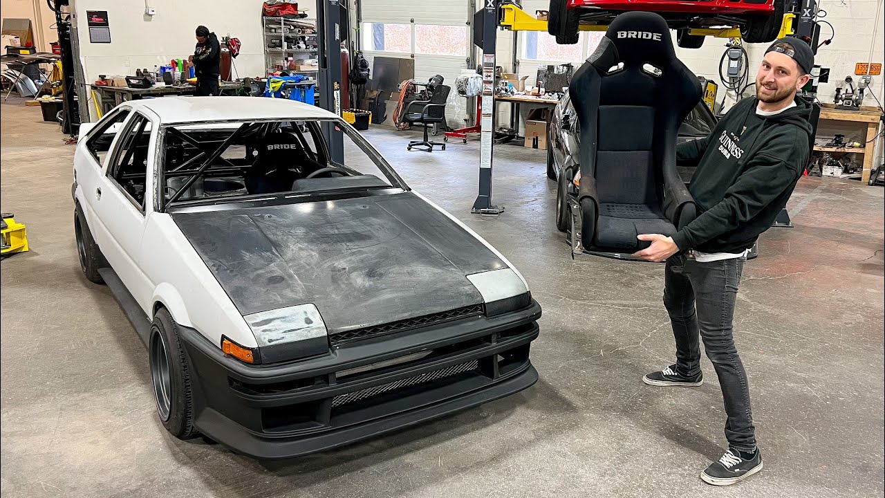 K swapped AE86 body panels + interior officially FITTED! - YouTube