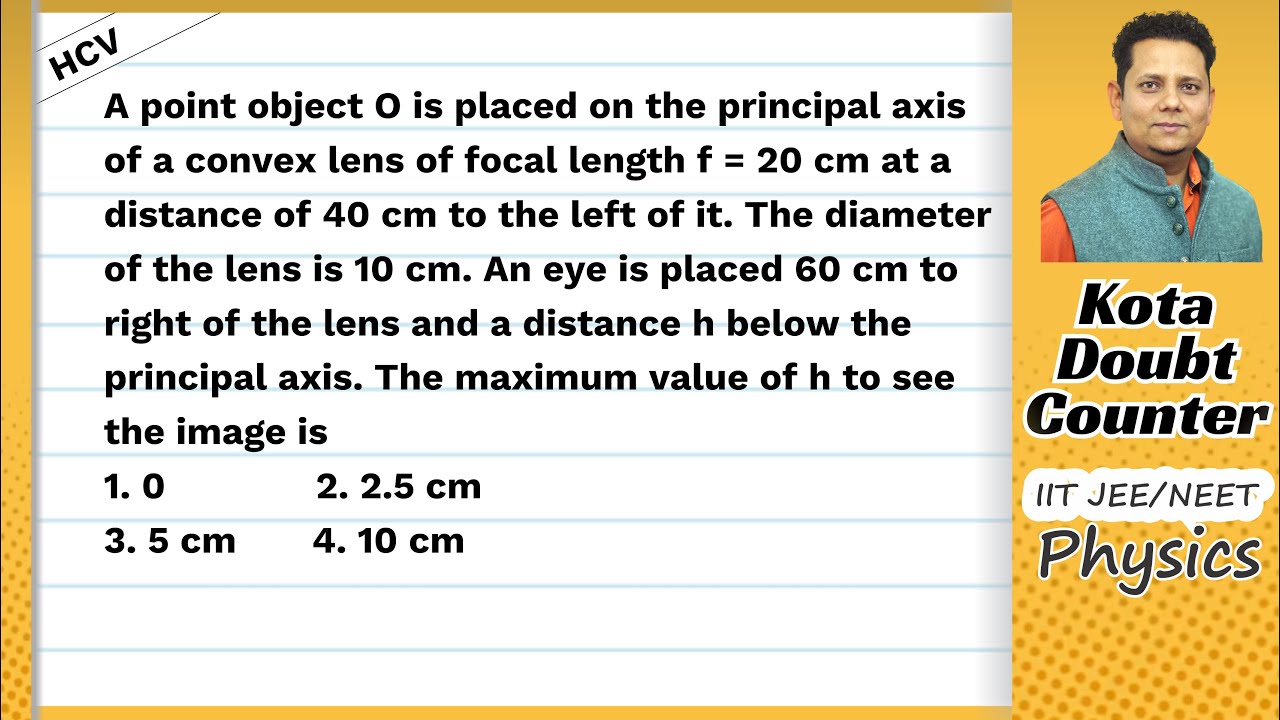 HCV: A point object O is placed on the principal axis of a convex lens ...