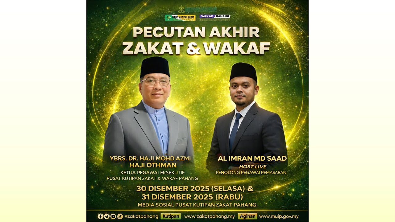 📌 LIVE: Pecutan Akhir Zakat & Wakaf Bersama YBrs. Dr. Haji Mohd Azmi ...