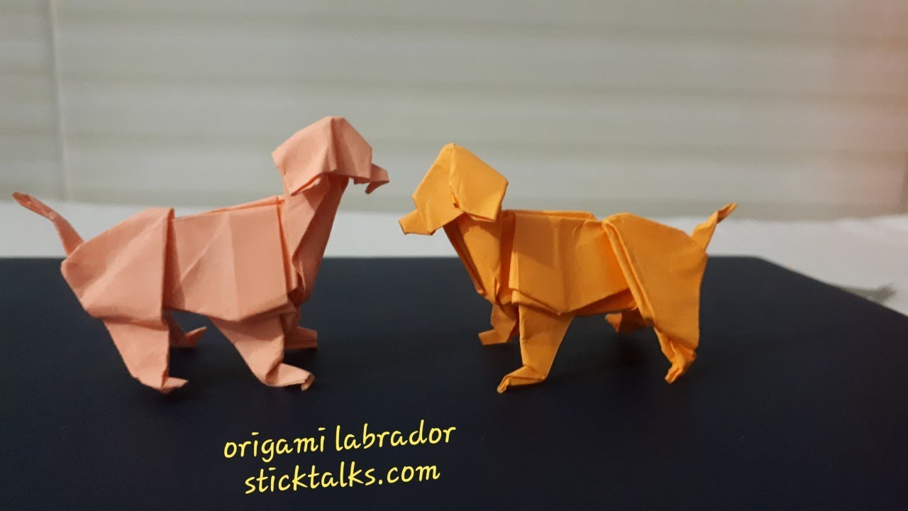 Origami dog labrador, 折り紙犬のラブラドール,Labrador chó - YouTube