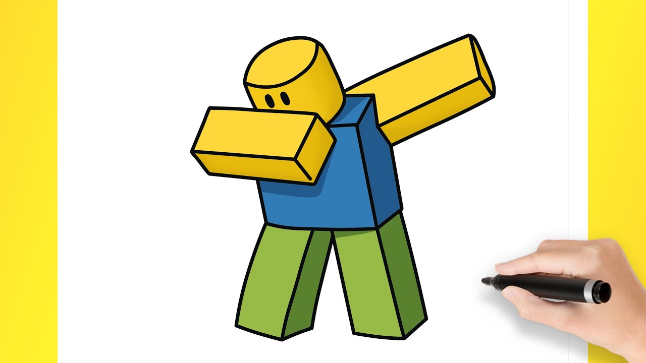How to Draw a Roblox Noob Easy - YouTube