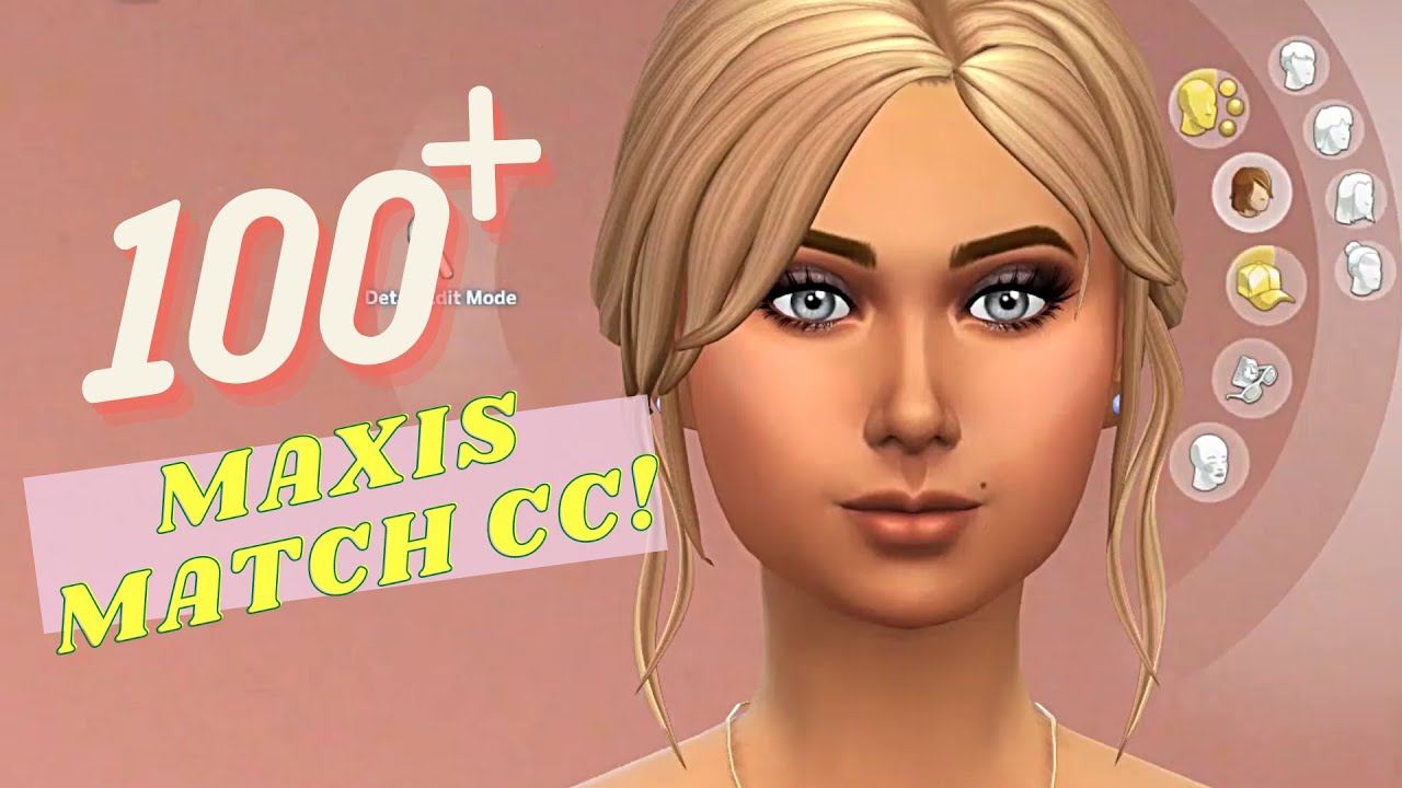 CC Showcase #1: The Sims 4 | 100+ Maxis Match CC HAIR LINKS! - YouTube