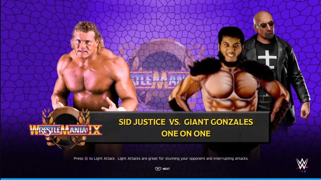 Sid Justice vs Giant Gonzalez. WrestleMania. WWE 2K25 - YouTube