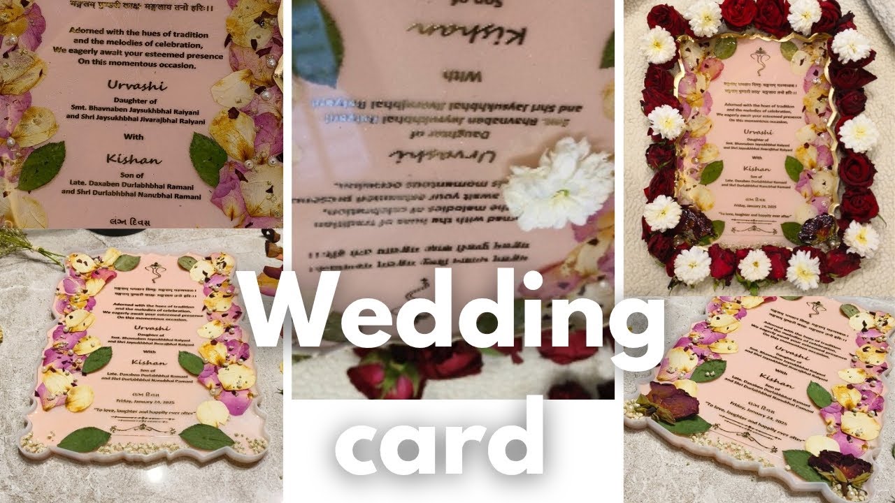 resin art // how to make resin wedding card// wedding card - YouTube