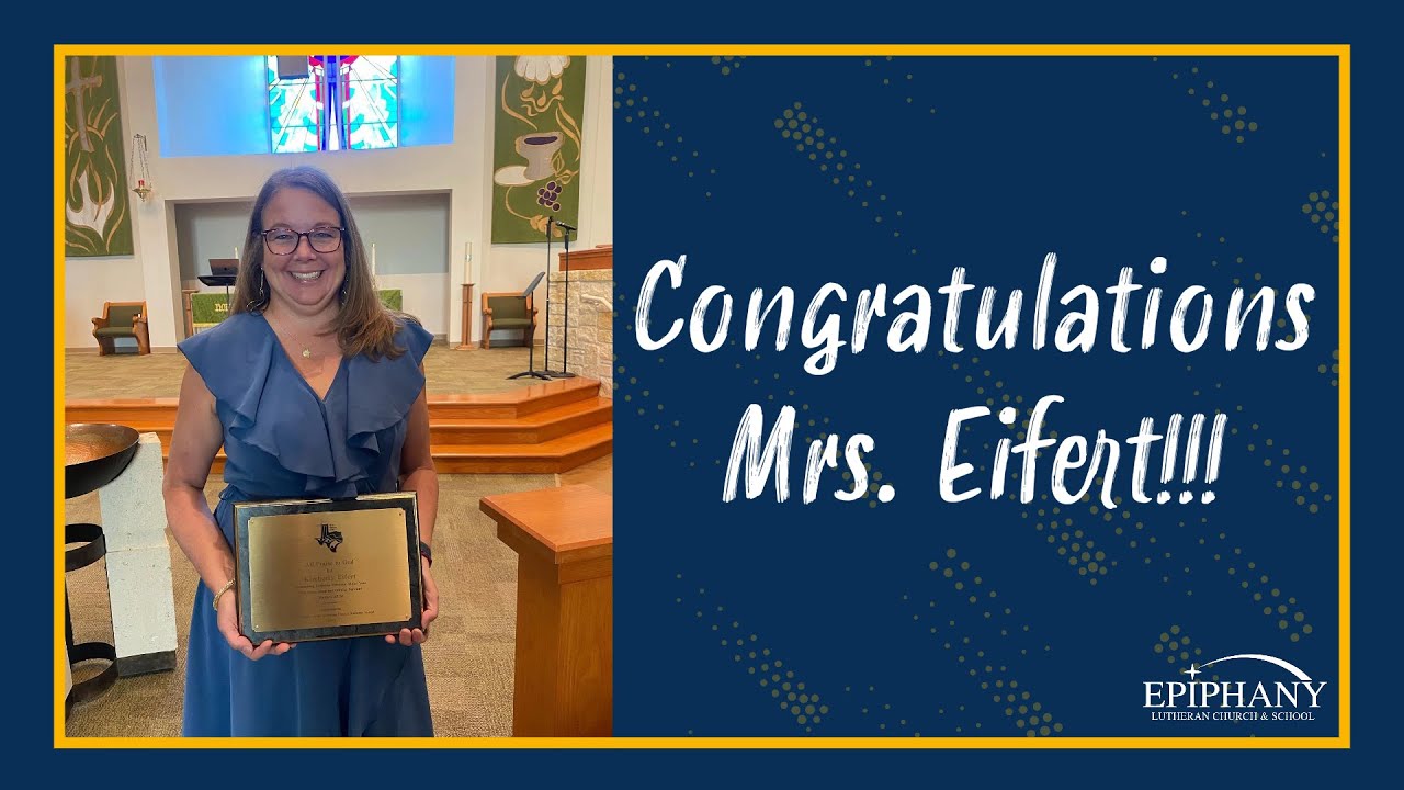 Congratulations Mrs. Kimberly Eifert! - YouTube