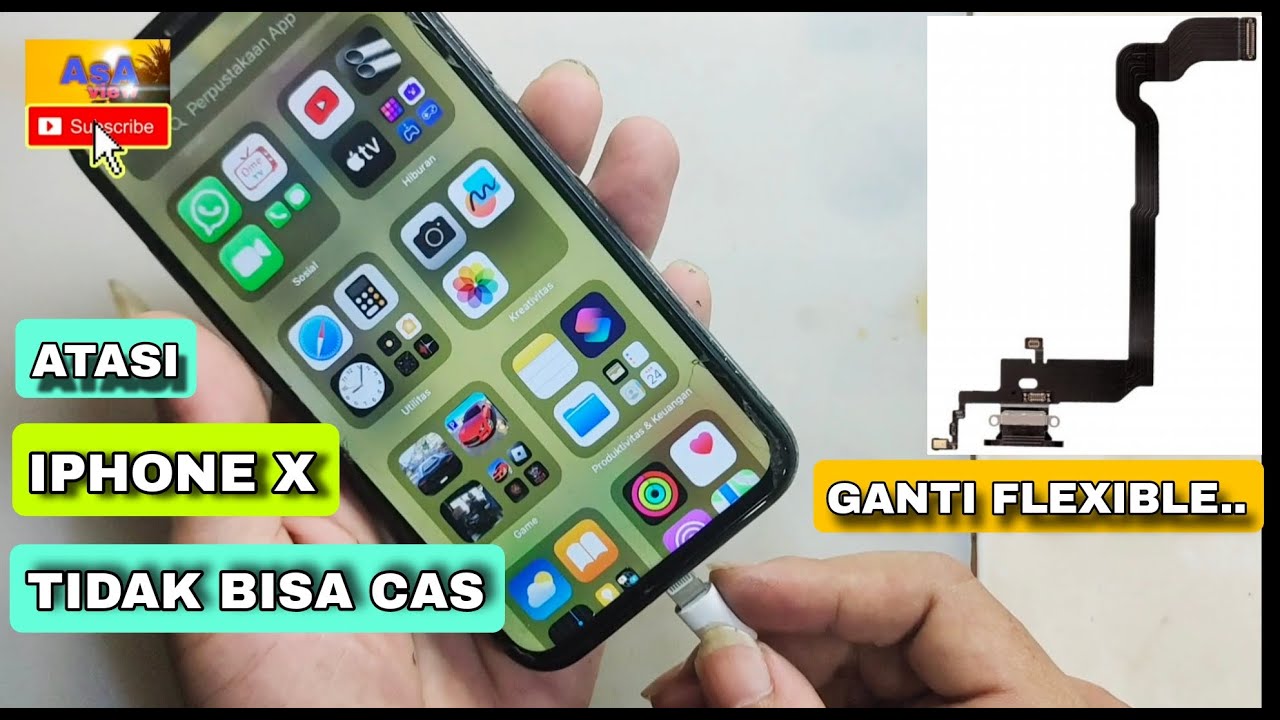 Atasi IPhone X Tidak Bisa Di Charge || Ganti Konektor Cas iPhone X ...