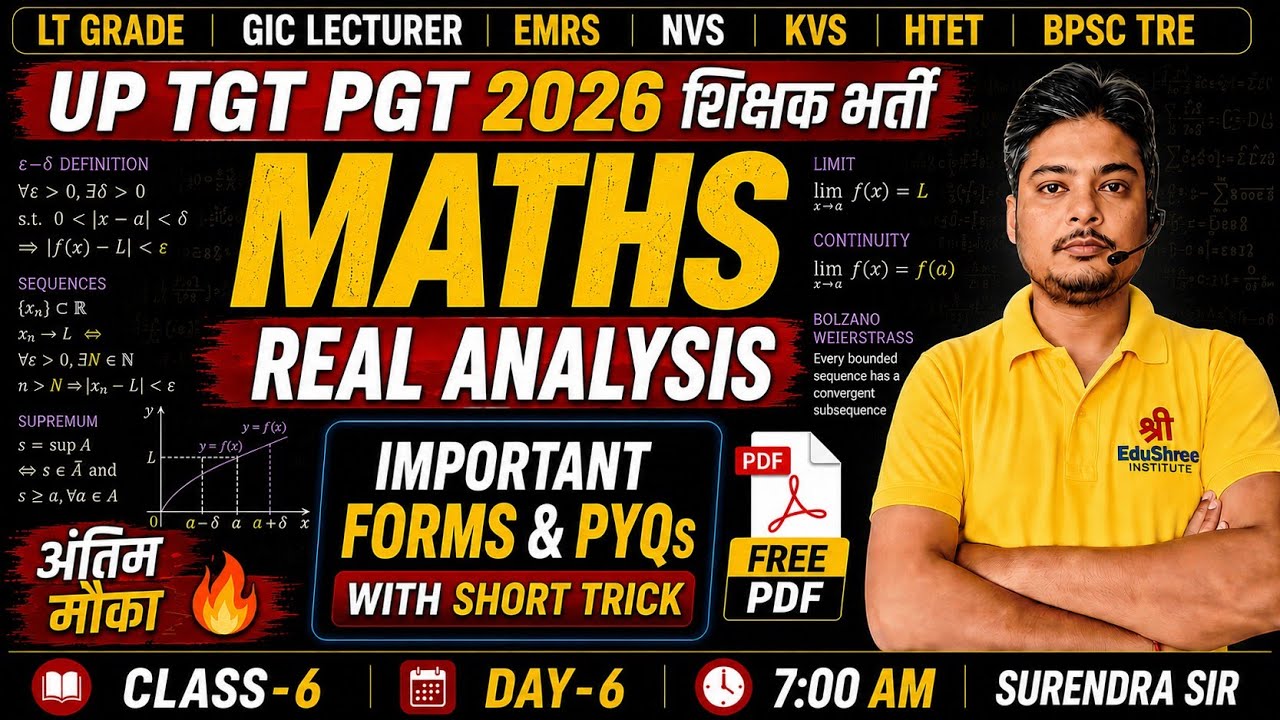Real Analysis For LT Grade | UP LT Grade Maths Classes | GIC Lecturer ...