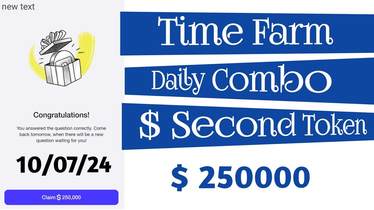 Time Farm Second Token Withdrawal || Second Token Airdrop Combo ...