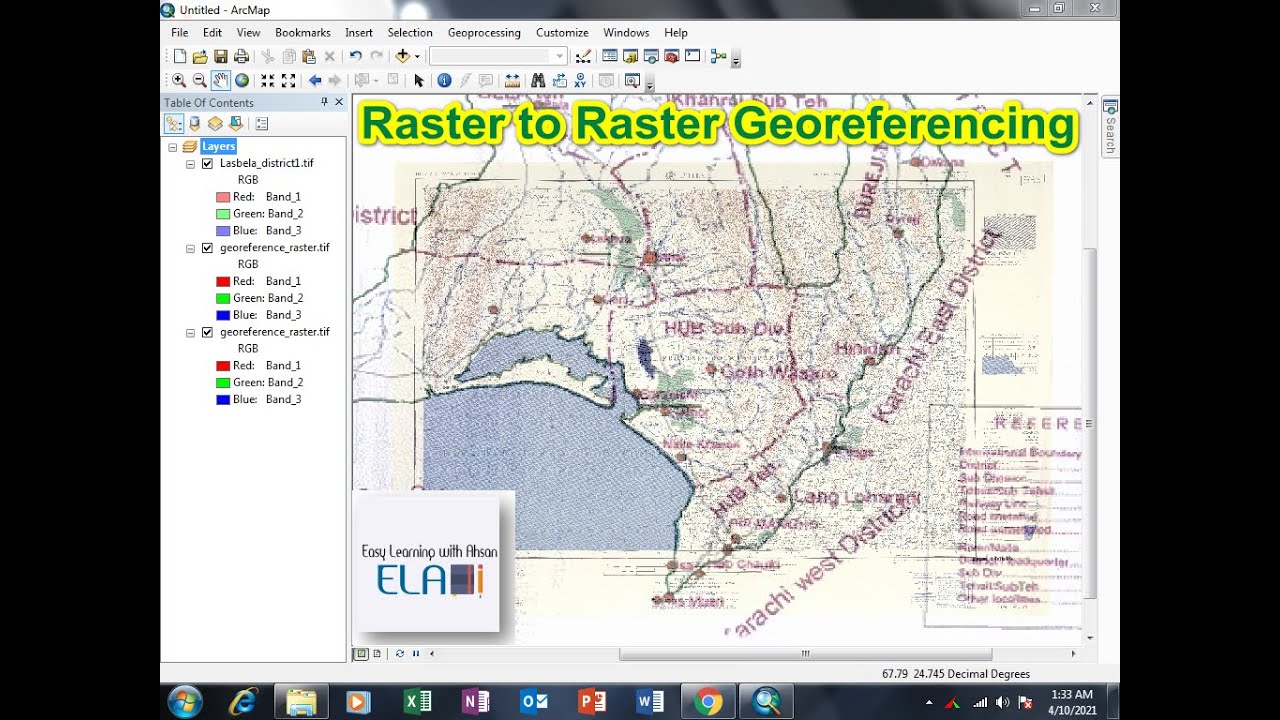 Raster to raster georeferencing: Georeferencing Type 3 of 3 - YouTube