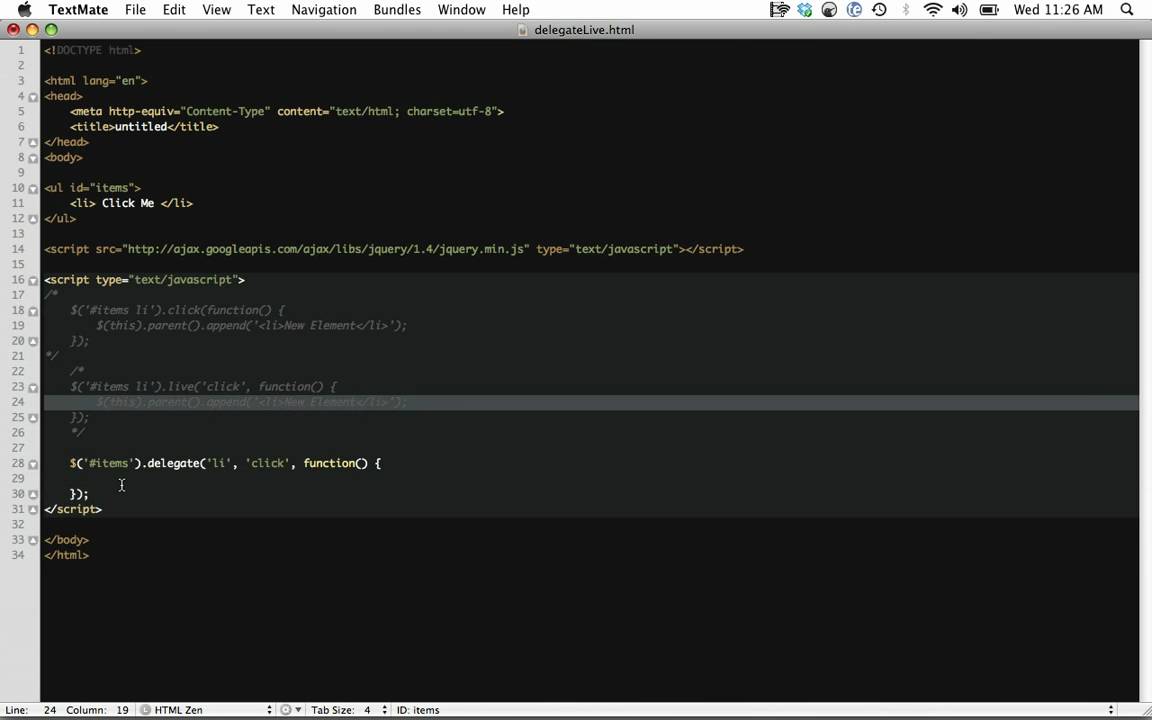 The Difference Between jQuery's Live() and Delegate() Methods - YouTube