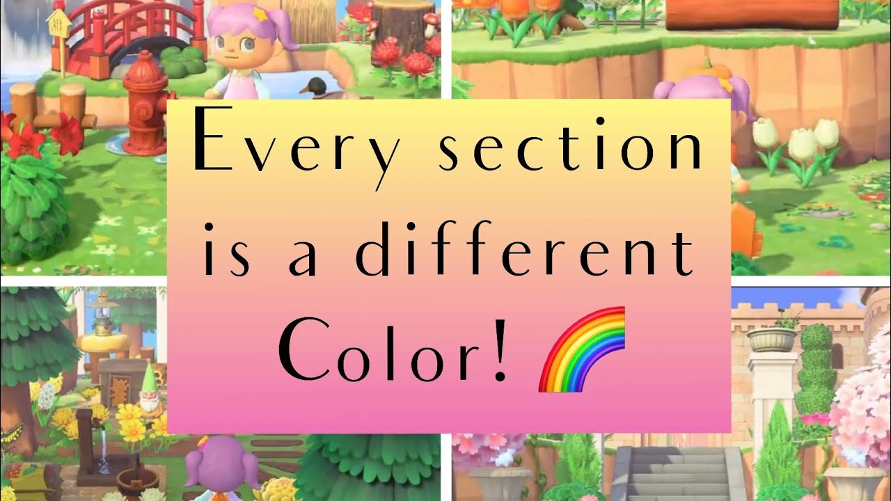 ACNH - Rainbow Island Tour🌈 Animal crossing- all areas are a different ...