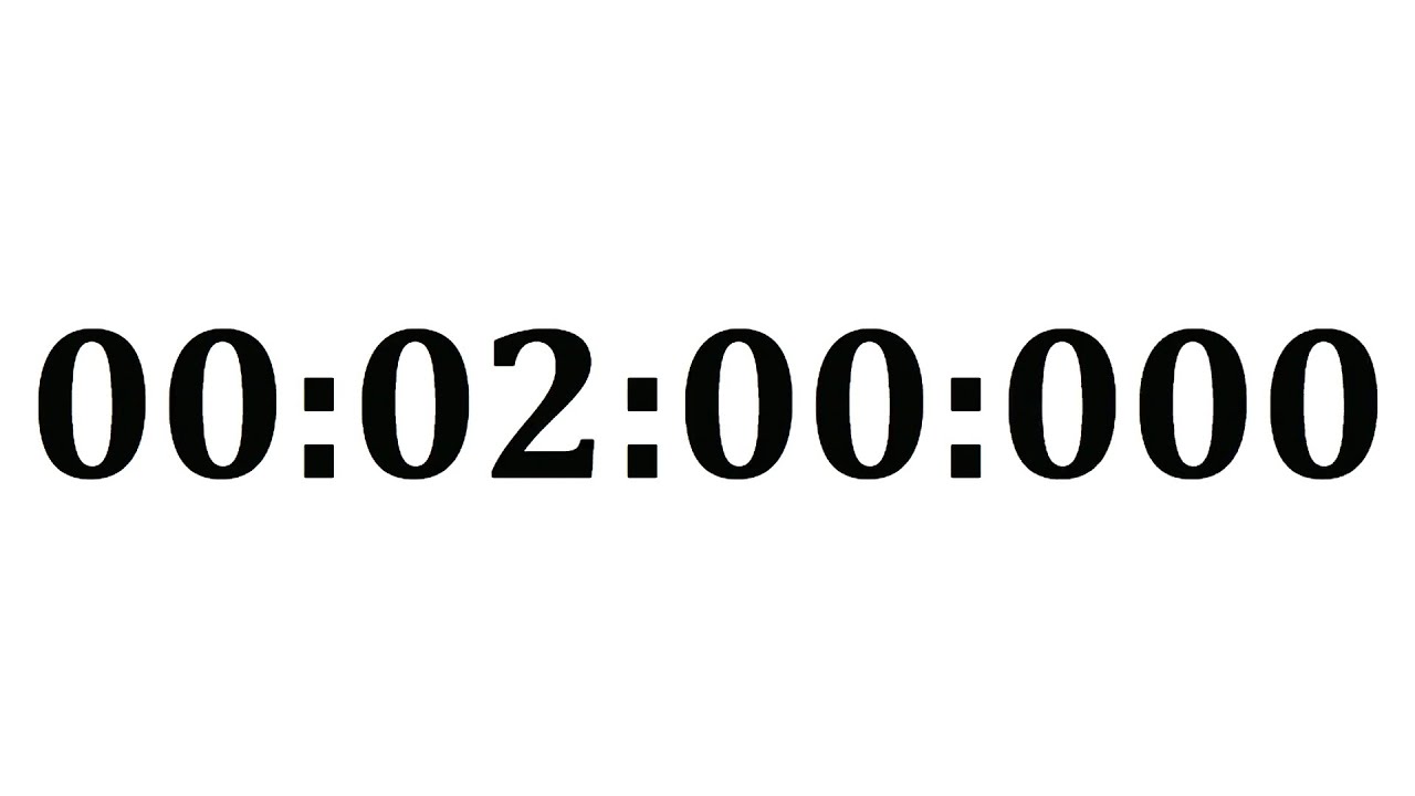 WHITE COUNTDOWN 2 minutes = 120 seconds = 120000 milliseconds, Full HD ...