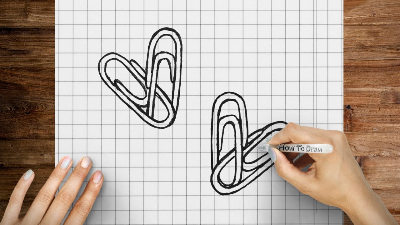 What to Draw when Bored 📎 | How to draw Paperclip Heart - YouTube
