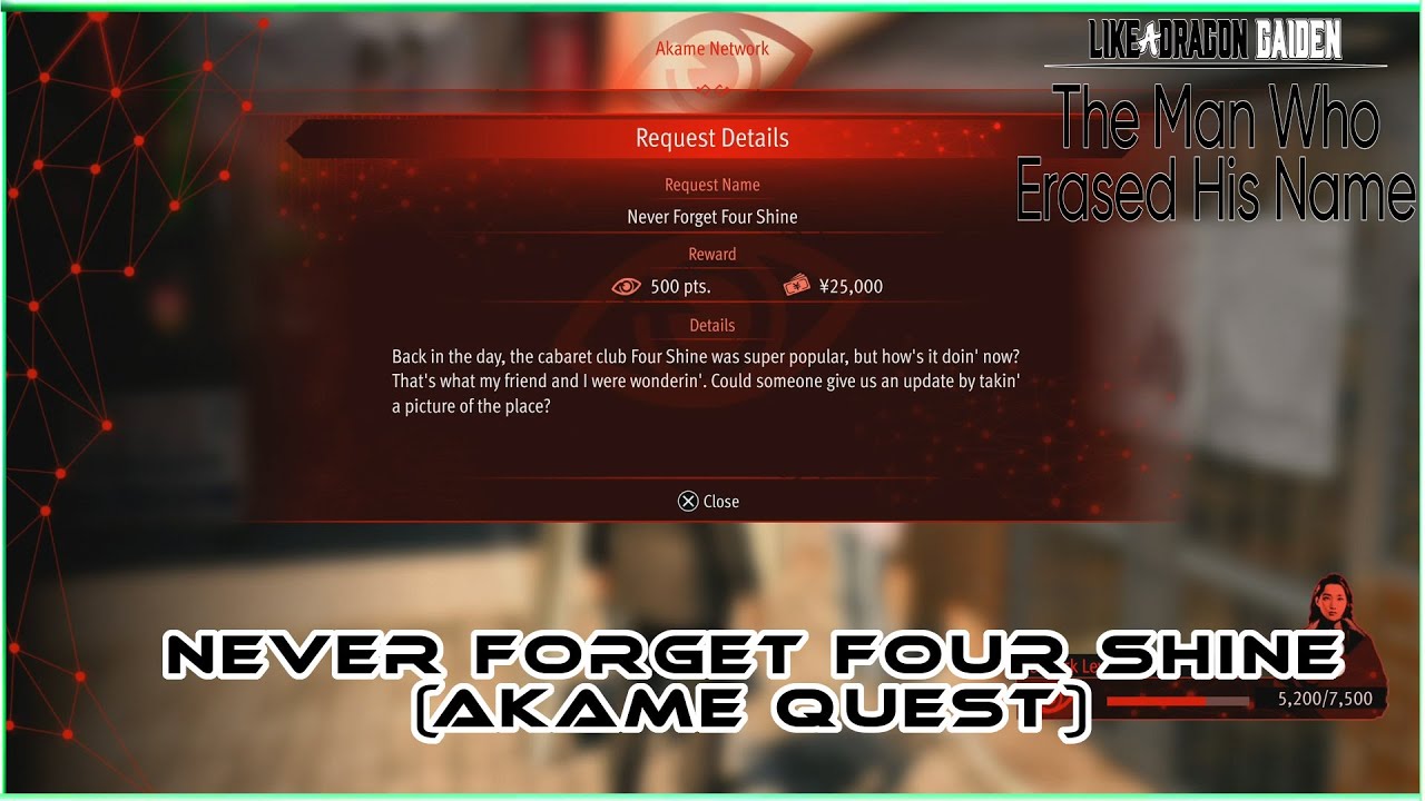 Never Forget Four Shine (Photo Quest Akame) Like A Dragon Gaiden - YouTube