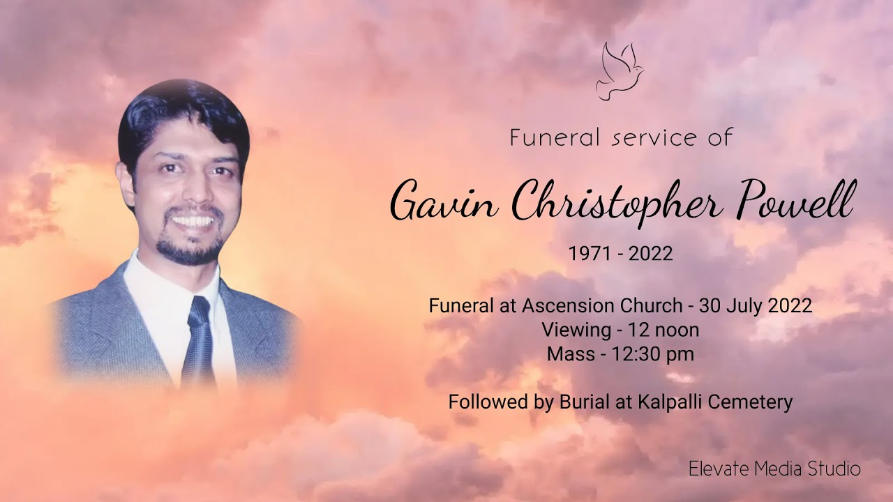 Funeral & Burial Service | Gavin Christopher Powell | July 30, 2022 ...